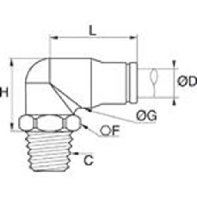 Legris - inschroefkoppeling - haaks - 6 mm x 1/8" - BSPT - 3889 06 10 ...